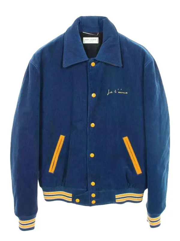 Saint Laurent 2010s Corduroy Bomber Jacket - Blue