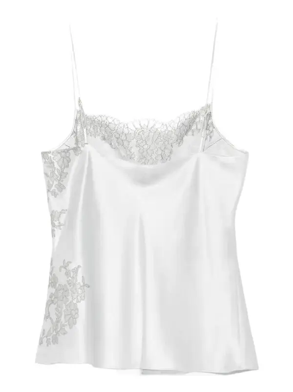 Carine Gilson Lace-trim Silk Camisole - Grey