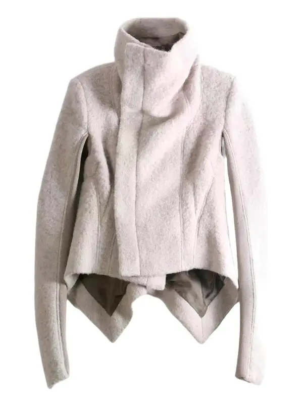 Rick Owens Asymmetric High-neck Jacket - Neutrals
