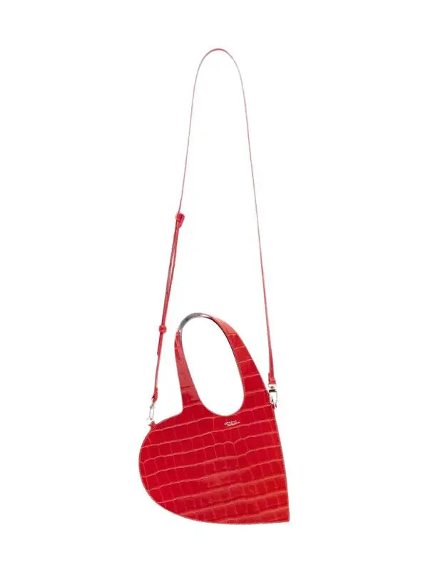 Coperni Mini Heart Croc-effect Tote Bag - Red