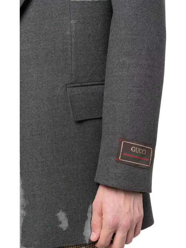 Gucci Concelaed-front Fastening Blazer - Grey