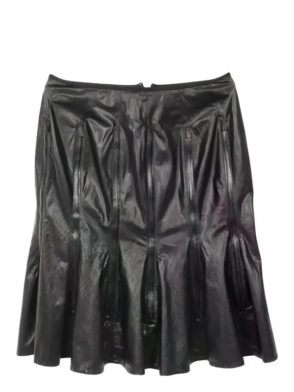 JUNYA WATANABE COMME DES GARCONS 2010s Zip-up Pleated Mini Skirt - Black
