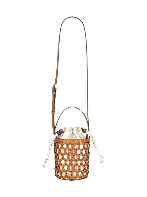 LOEFFLER RANDALL Laith Stripe Canvas & Beads Bucket Bag - Multi