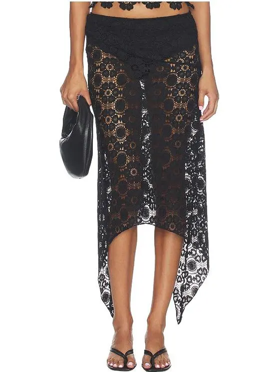 Lioness Trophy Midi Skirt In . Also - Black