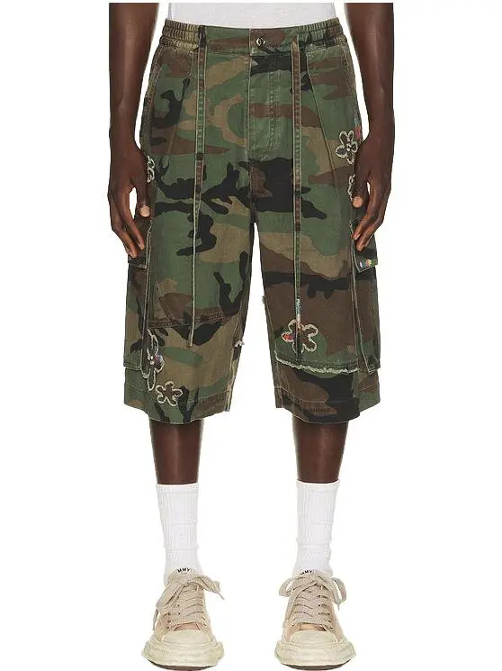 NAHMIAS Floral Patch Crystal Camo Short In . Also - Multi