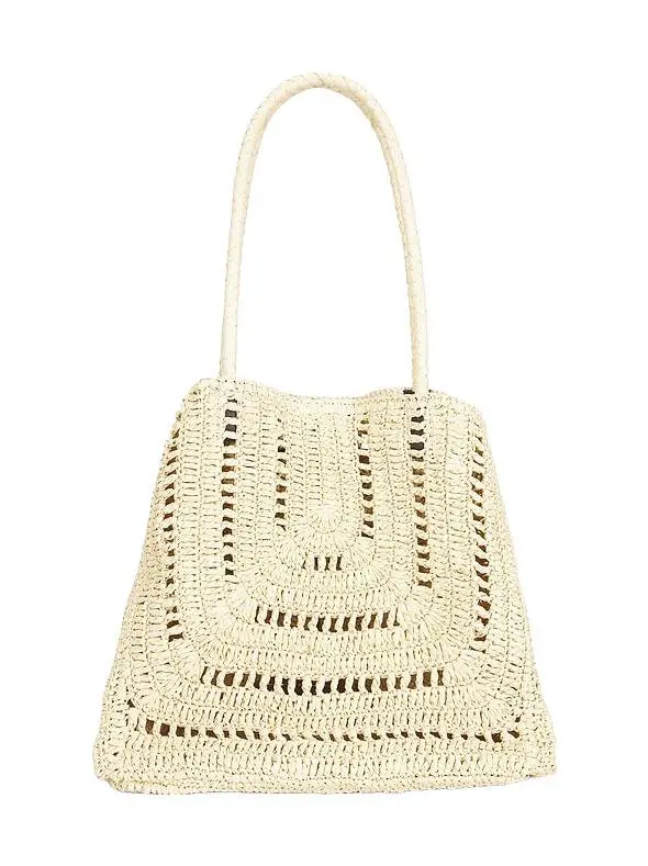 Madewell Large Eyelet Raffia Tote - Neutral