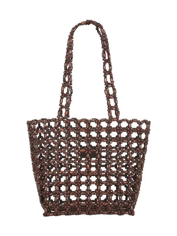 Madewell Wood Bead Tote Bag - Brown