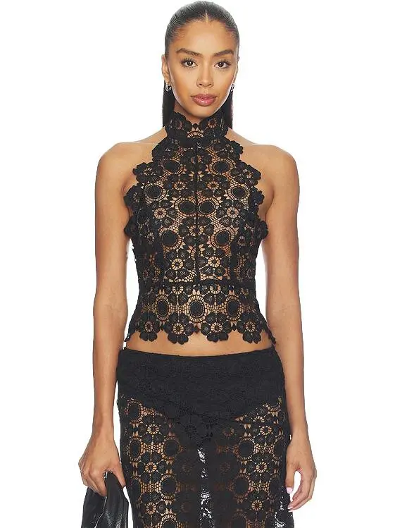 Lioness Trophy Halter Top - Black