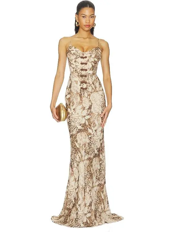 SAU LEE Neyla Chiffon Dress In . Also - Multi