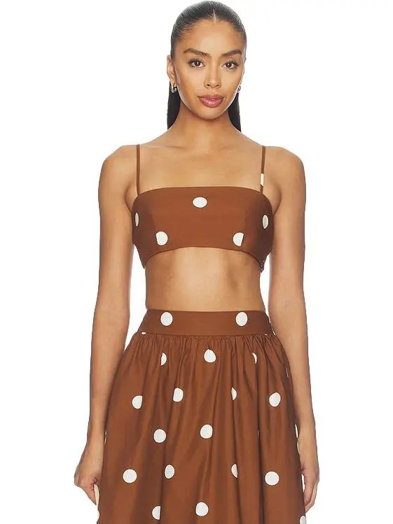 Susana Monaco Polka Poplin Crop String Top In . Also - Multi