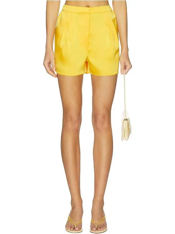 Susana Monaco Satin Boxer Short In . Also - Yellow