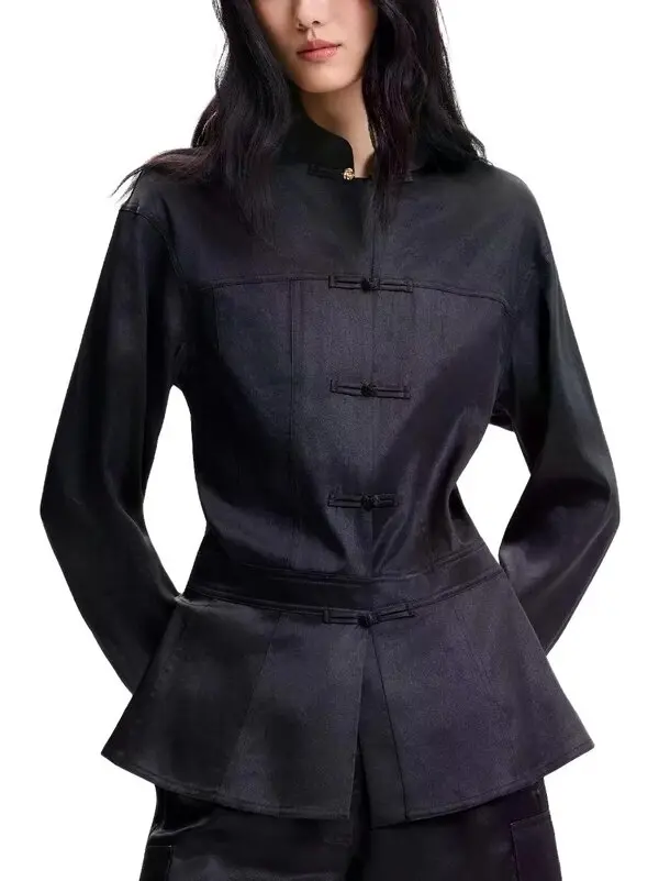 Shanghai Tang Tang Peplum Jacket - Black