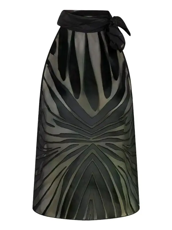 Roberto Cavalli Ray-pattern Bow-detail Top - Black