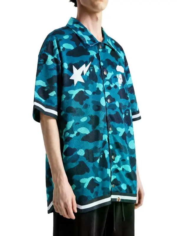 A BATHING APE Camo-print Shirt - Blue