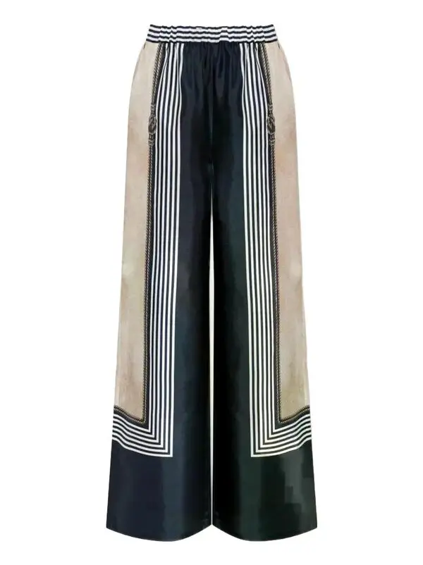 Max Mara Silk Palazzo Pants - Blue