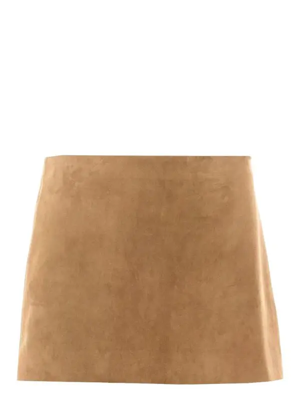 Khaite Jett Leather Mini Skirt - Neutrals