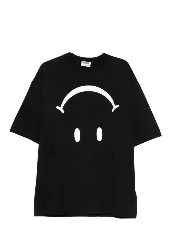 Moschino X Smiley Logo-print T-shirt - Black