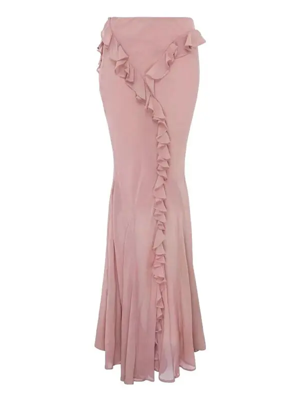 Paris Georgia Ruffled Maxi Skirt - Pink
