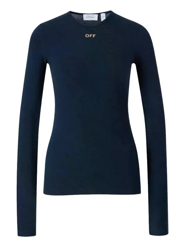 Off-White Logo-print Long-sleeve T-shirt - Blue