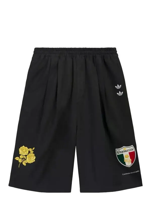 WILLY CHAVARRIA X Adidas Logo-patch Twill Shorts - Black