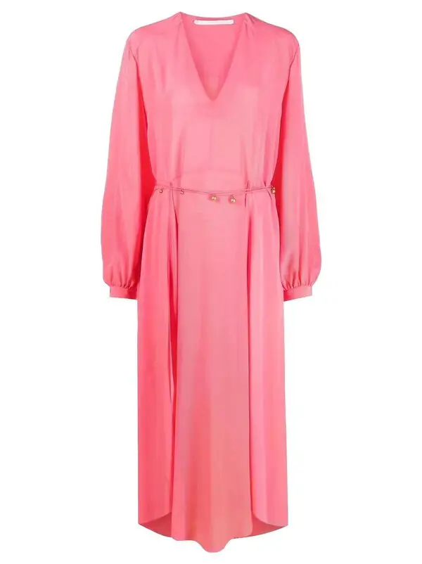 Stella McCartney Organic Silk Belted Dress - Pink