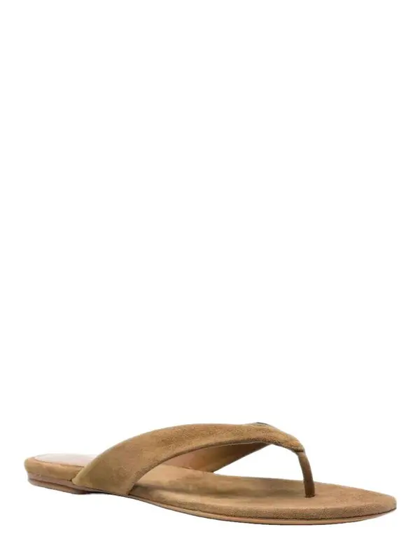 Le Monde Beryl Suede Thong Flat Sandals - Brown