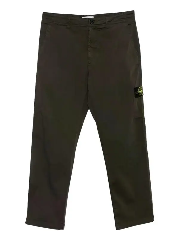 Stone Island Logo-patch Belt-loop Trousers - Brown