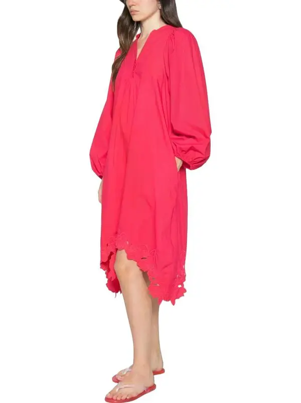 BLUGIRL Cut-out Floral-embroidered Midi Dress - Pink