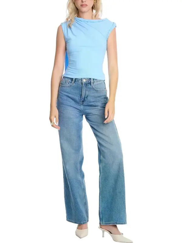 AXEL 113 Tiana Twisted-trim Top - Blue
