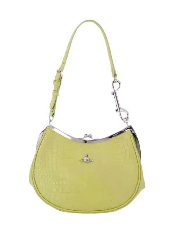 VIVIENNE WESTWOOD Crocodile-effect Charm Shoulder Bag - Green
