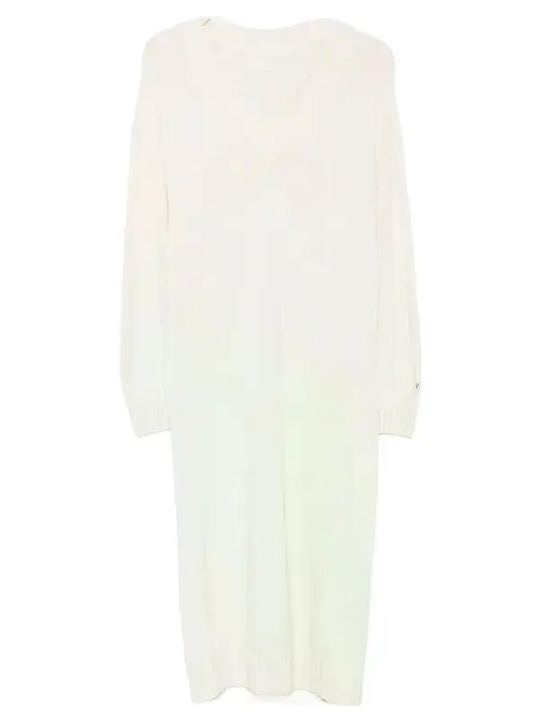 Liviana Conti V-neck Knitted Midi Dress - Neutrals