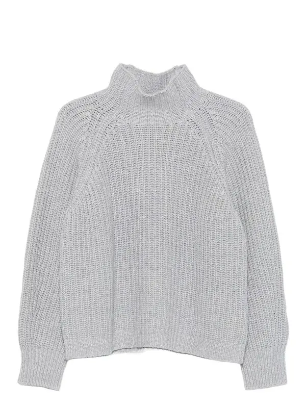 Liviana Conti Ribbed-knit High-neck Sweater - Grey