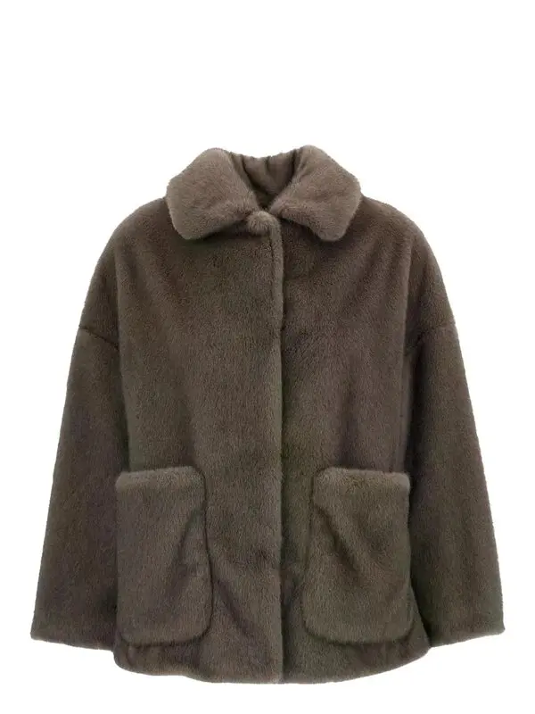 Herno Faux-fur Patch-pocket Jacket - Grey