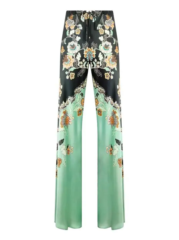Roberto Cavalli Floral-print Drawstring Trousers - Black