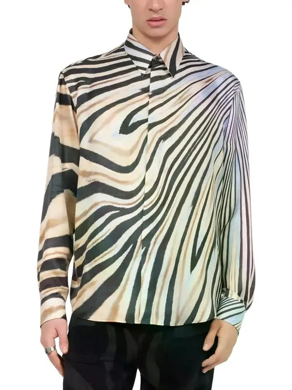 Roberto Cavalli Striped Shirt - Black