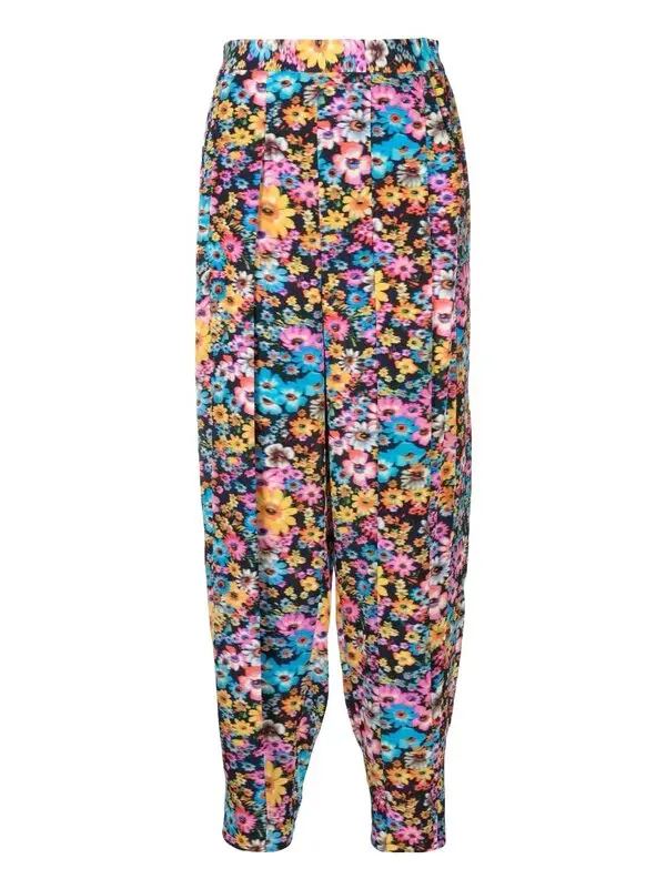 Stella McCartney Christelle Floral-print Tapered Trousers - Blue