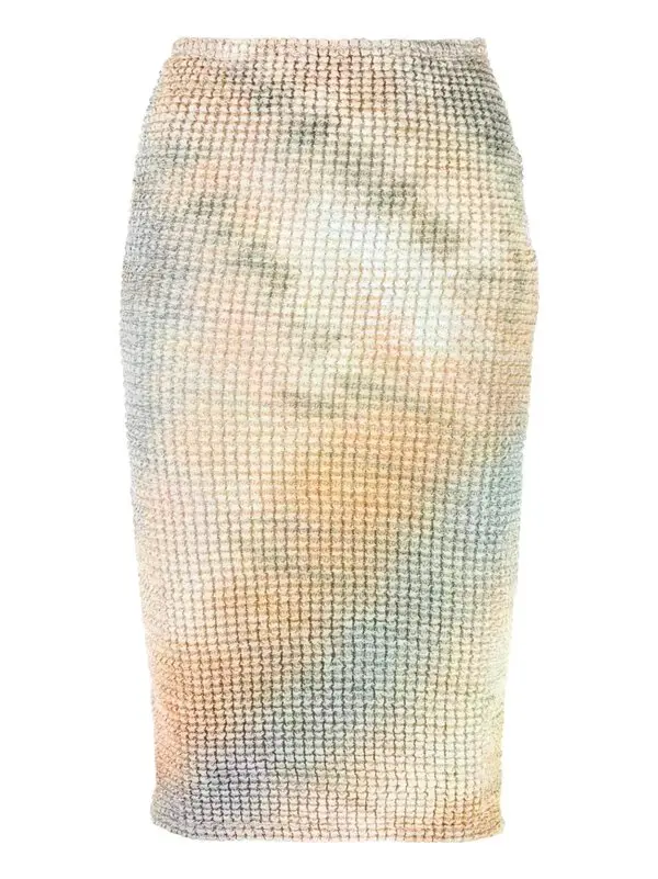 Off-White Tie-dye Pencil Skirt - Neutrals
