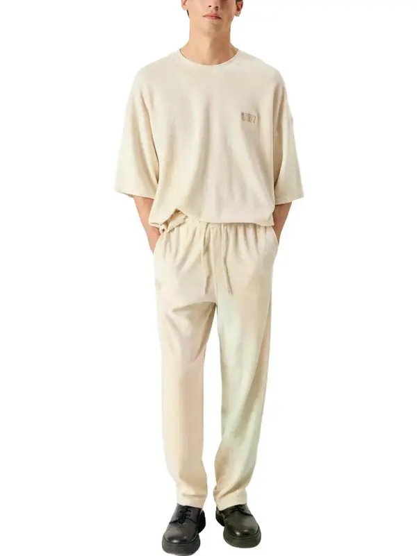 American Vintage Fuxow Embroidered-logo Track Pants - Neutrals