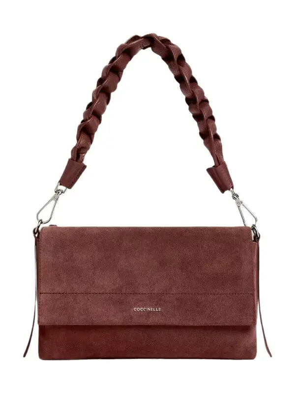 COCCINELLE Boheme Braided-strap Suede Shoulder Bag - Red