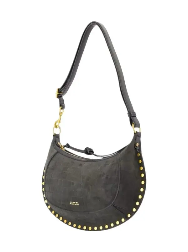 Isabel Marant Étoile Oskan Moon Stud-embellished Shoulder Bag - Grey