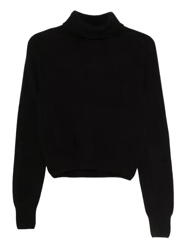 BASERANGE Roll-neck Ribbed-trim Sweater - Black