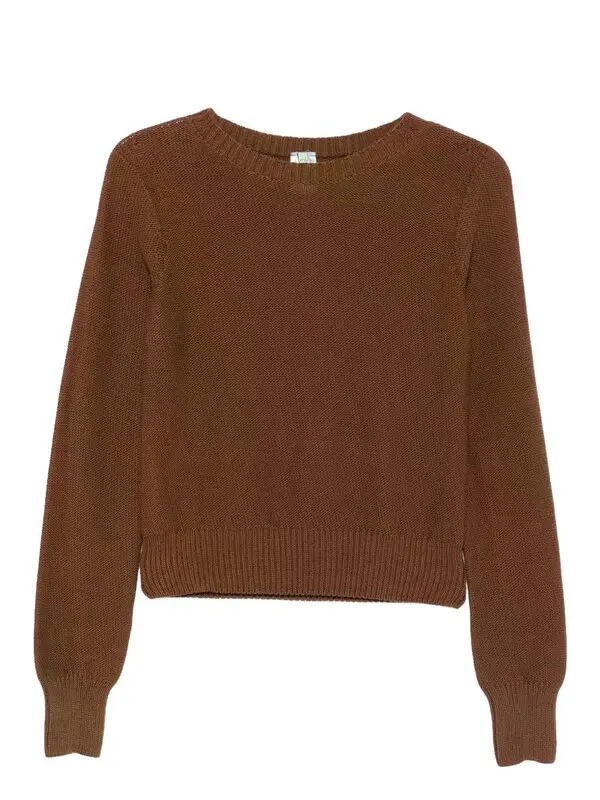 BASERANGE Ribbed-trim Sweater - Brown