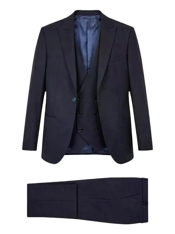 LUIGI BIANCHI MANTOVA Three-piece Single-breasted Suit - Blue