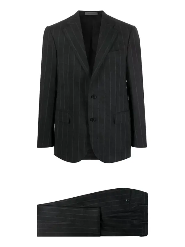 Corneliani Pinstripe-pattern Single-breasted Suit - Grey