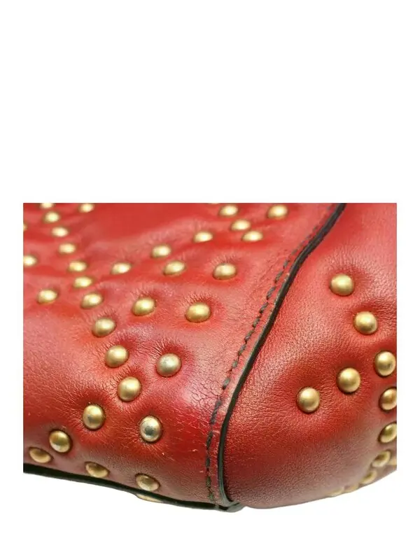Dior Lady Two-way Studded Handbag - Red