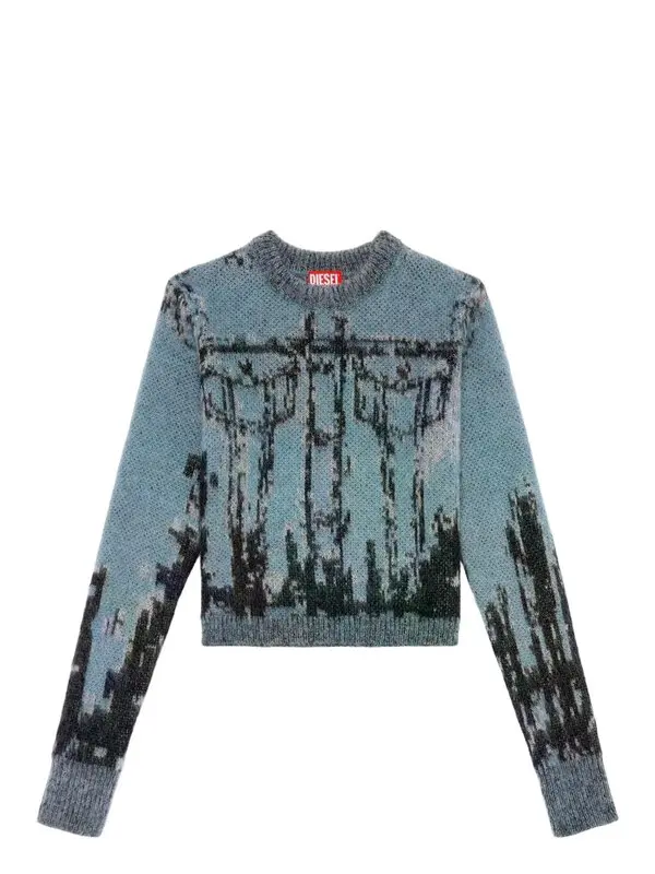 DIESEL® M-symi Round-neck Jumper - Blue
