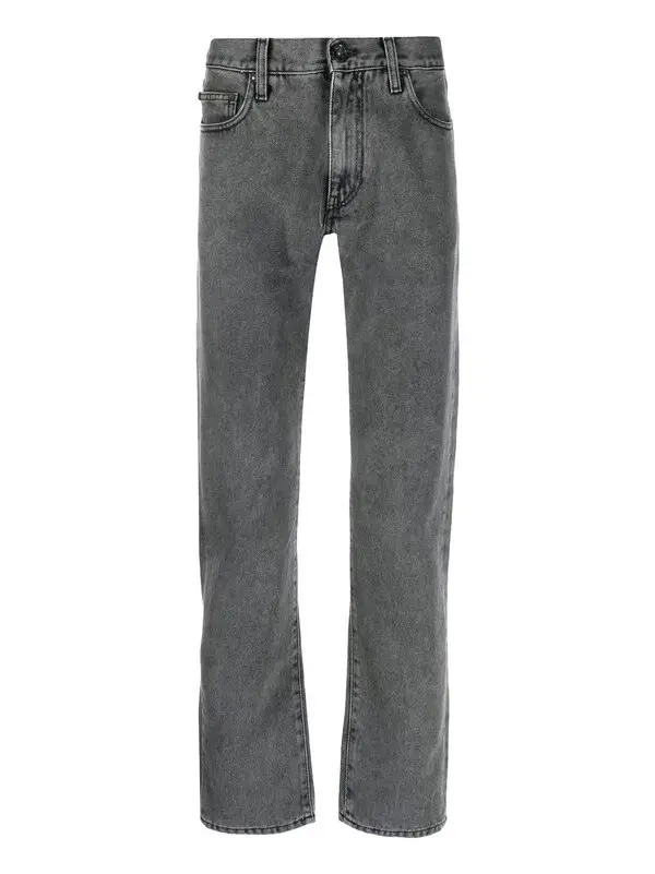 Off-White Faded Straight-leg Jeans - Grey
