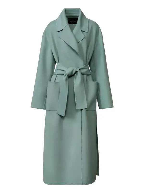 Fabiana Filippi Belted Patch-pocket Coat - Blue