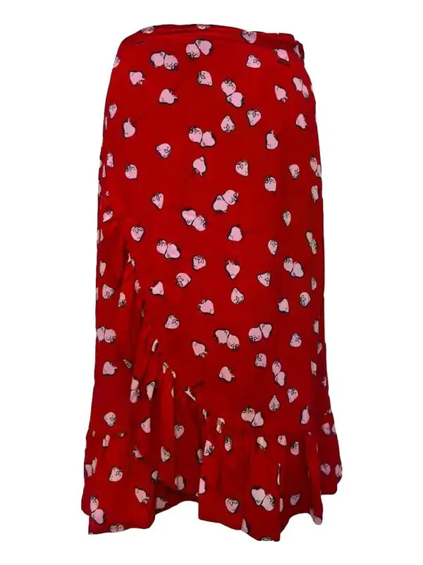 Miu Miu Strawberry-print Wrap Skirt - Red