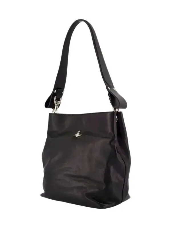 VIVIENNE WESTWOOD Small Lottie Leather Shoulder Bag - Black